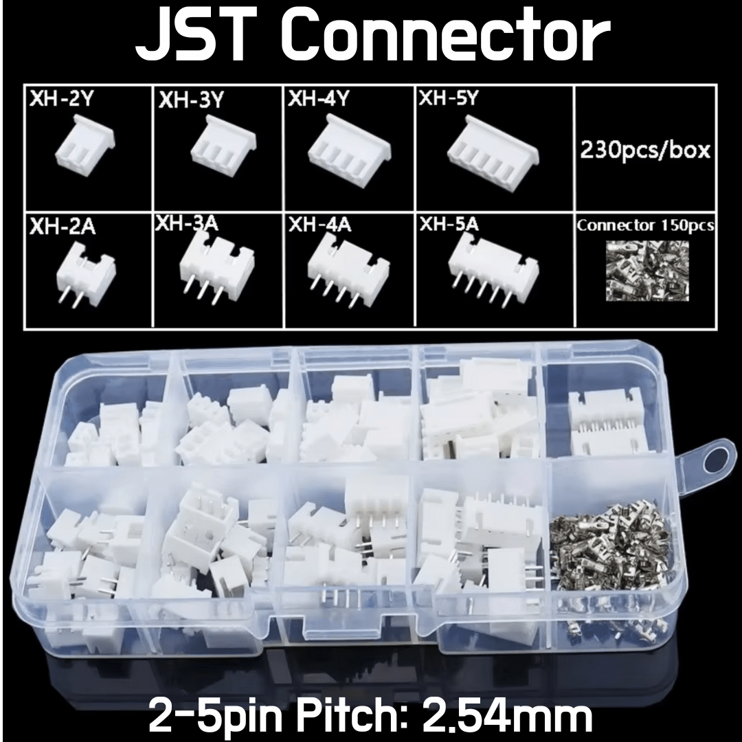 JST Connector Kit with Plastic Box - 2-5Pin 2.54mm | ePartners