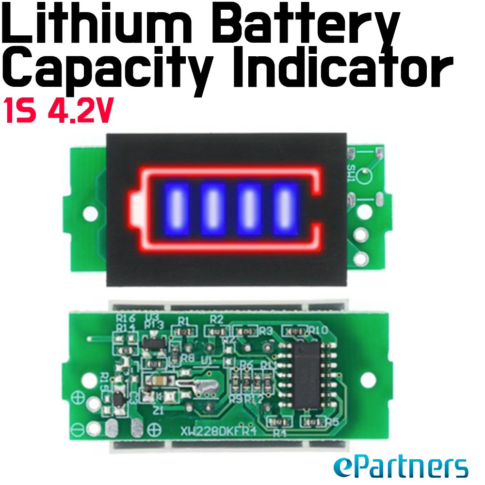 18650 Battery Capacity Indicator - 1S 4.2V | ePartners