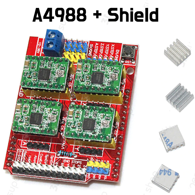 A4988 Driver Kit for CNC with Arduino Uno + Shield Expansion board ...