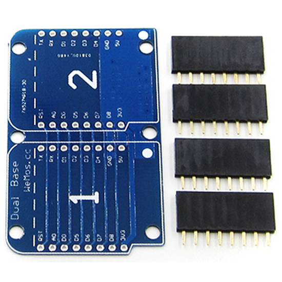 WeMos - Double Socket Dual Base Shield For WeMos D1 Mini | ePartners
