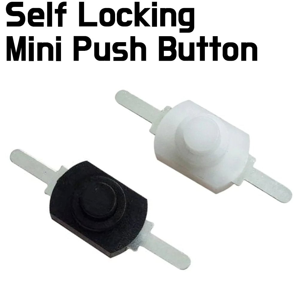 Self Locking Mini Push Button Switch - White | ePartners NZ
